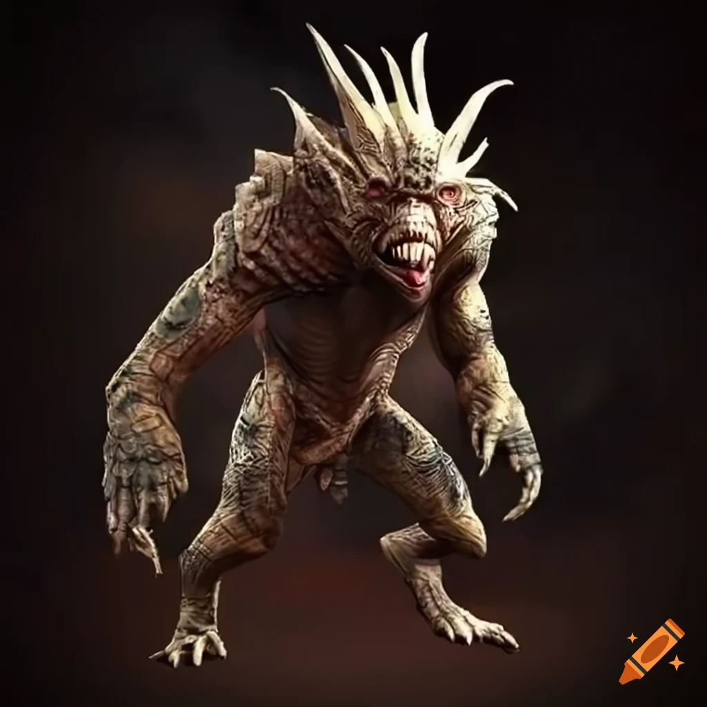 Very ferocious highly detailed tribal creature from unreal tournament 3