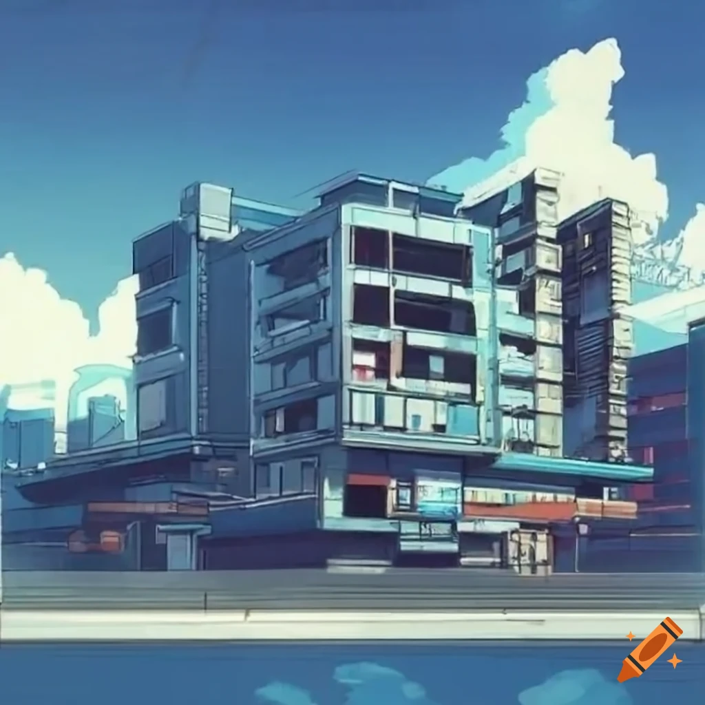 Hiroshi nagai, cyber city oedo 808, street building, front view
