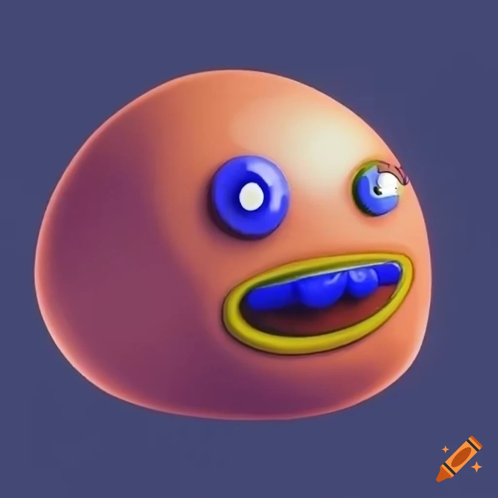 Retro blob character in the style from the nintendo 64 era