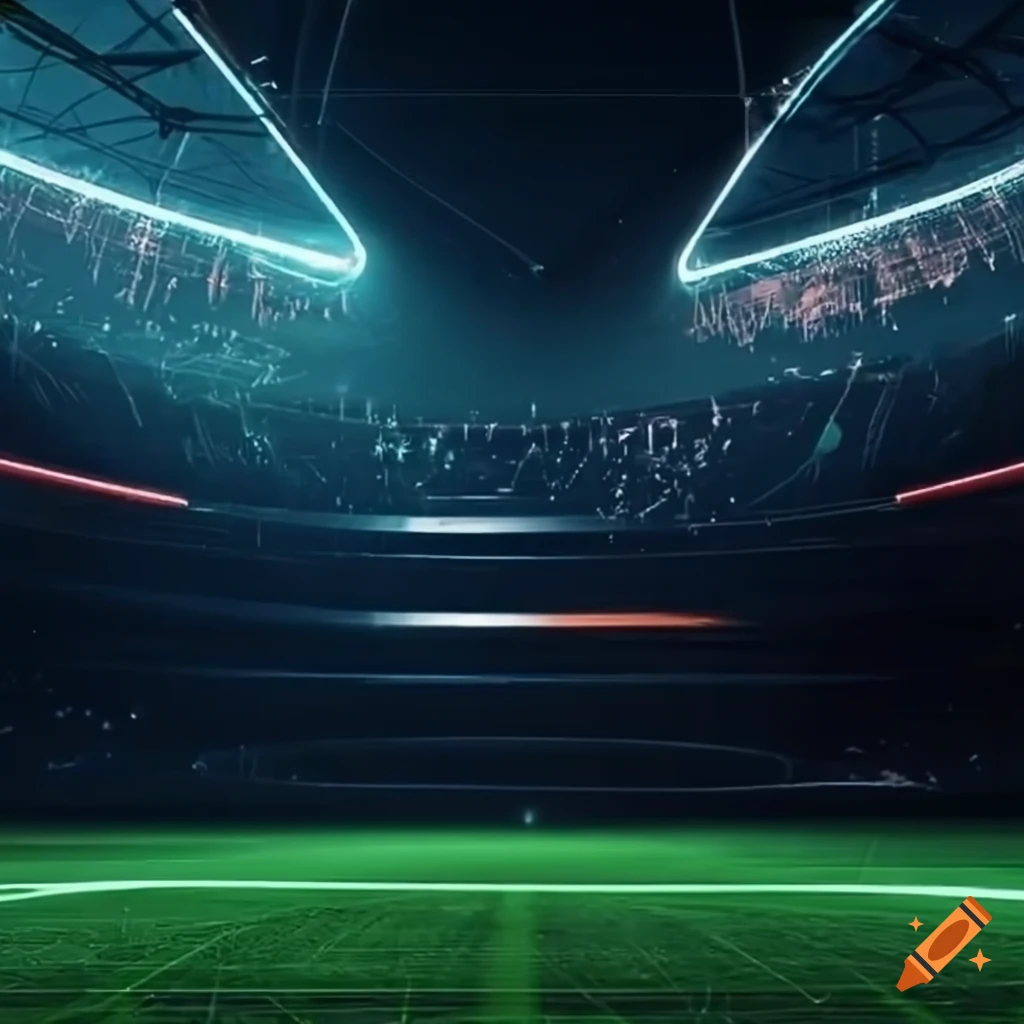 Awesome futuristic soccer pitch ultra hd 4k