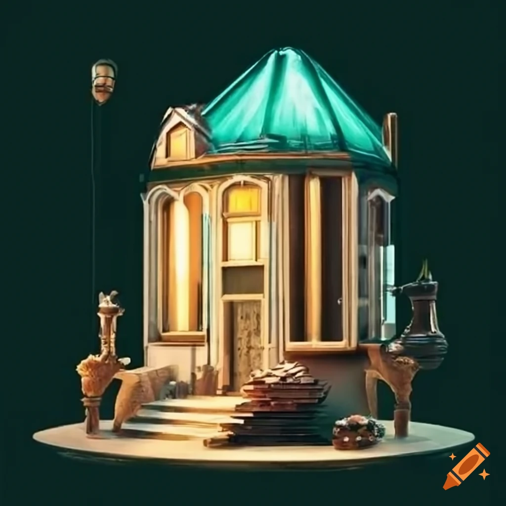 Art deco small house solarpunk