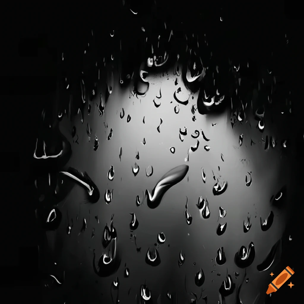 A black and white raining gif on Craiyon