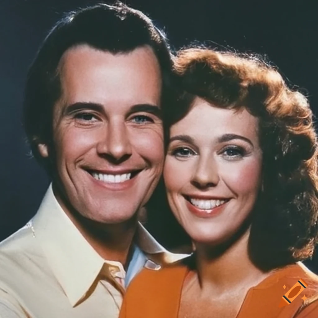 A happy 1970s couple, close-up