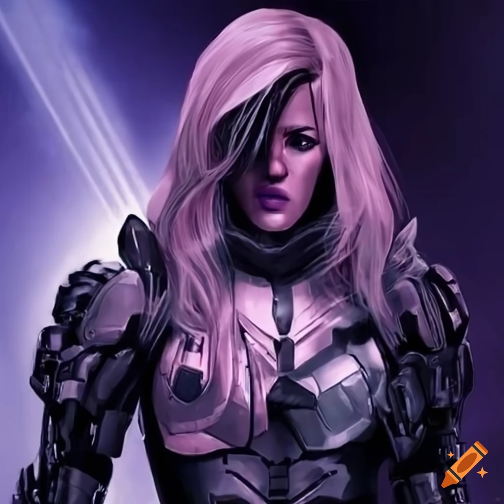 Ellie Goulding as a cyborg sith lord on Craiyon