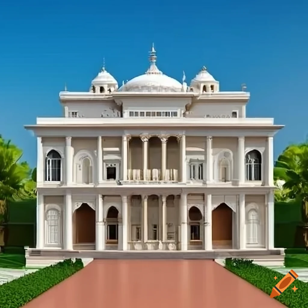 The white house in mediterranean architectural style mahal full front ...