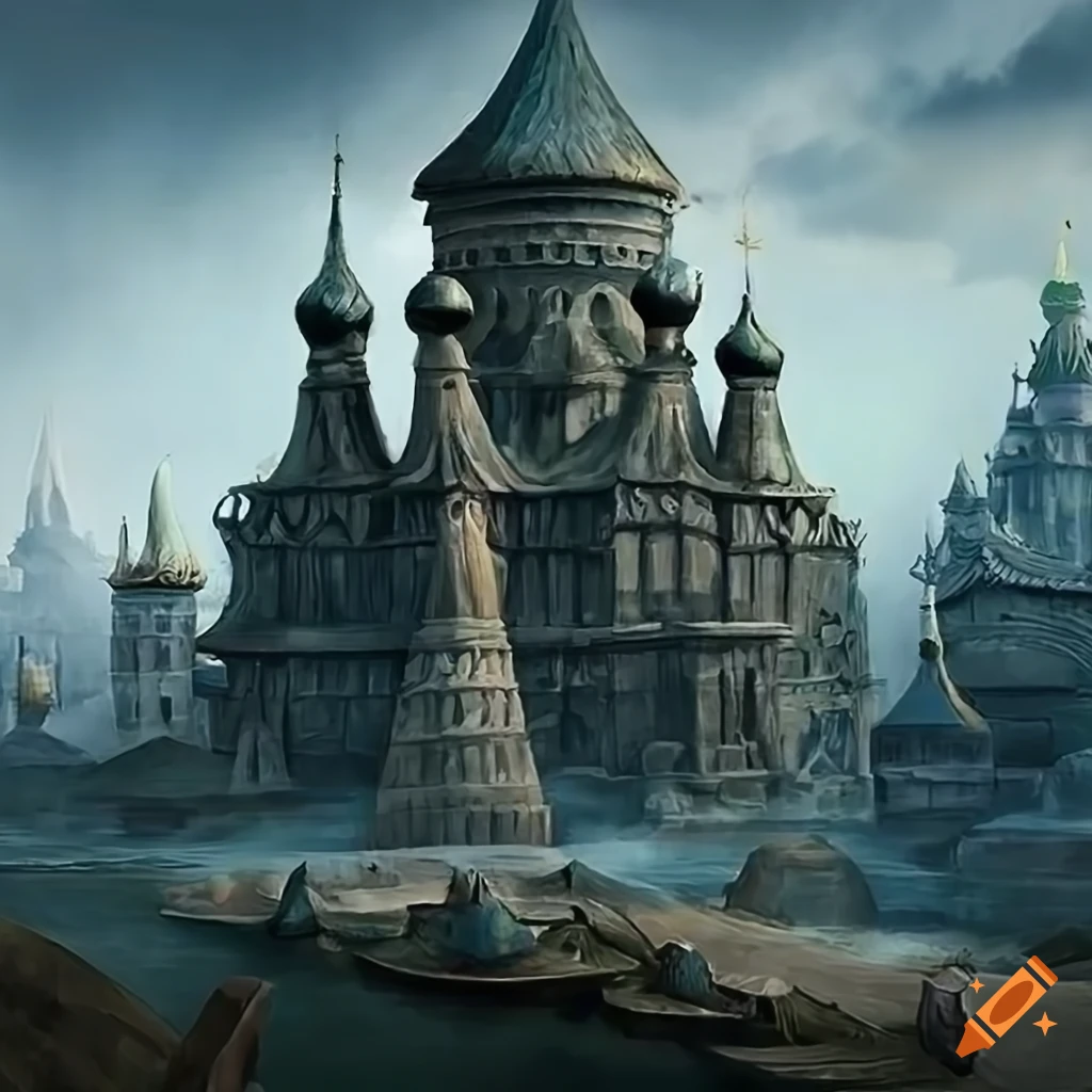 North china inspired fantasy land, landscape, city, medieval russian ...