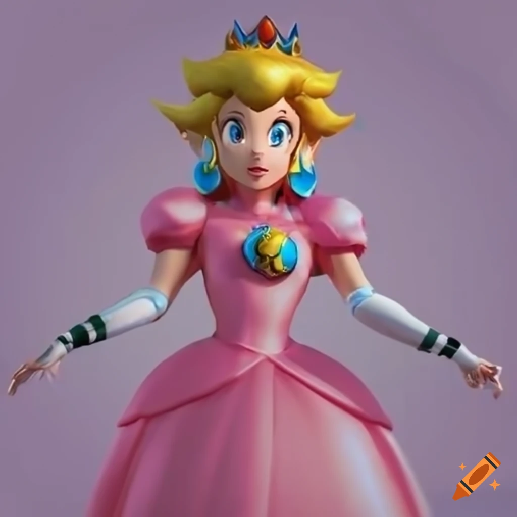 Princess Peach and Link pose together, wearing Peach´s pink silk ...