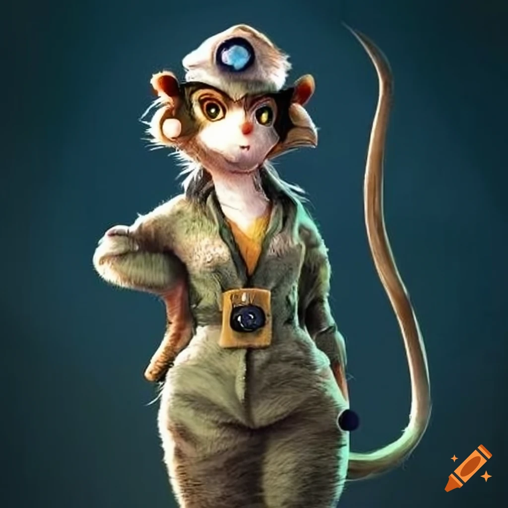 Anthropomorphic female possum ace pilot