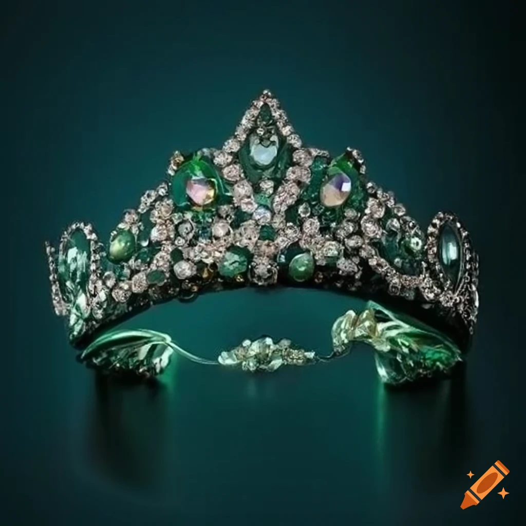 A small and heavily detailed unique, creative downturned noveau tiara ...