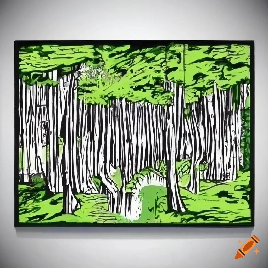 Magnificent urban graffiti depicting a lush forest