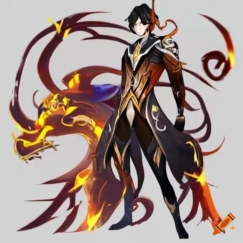 Zhongli displaying his majestic archon power in super definition on Craiyon