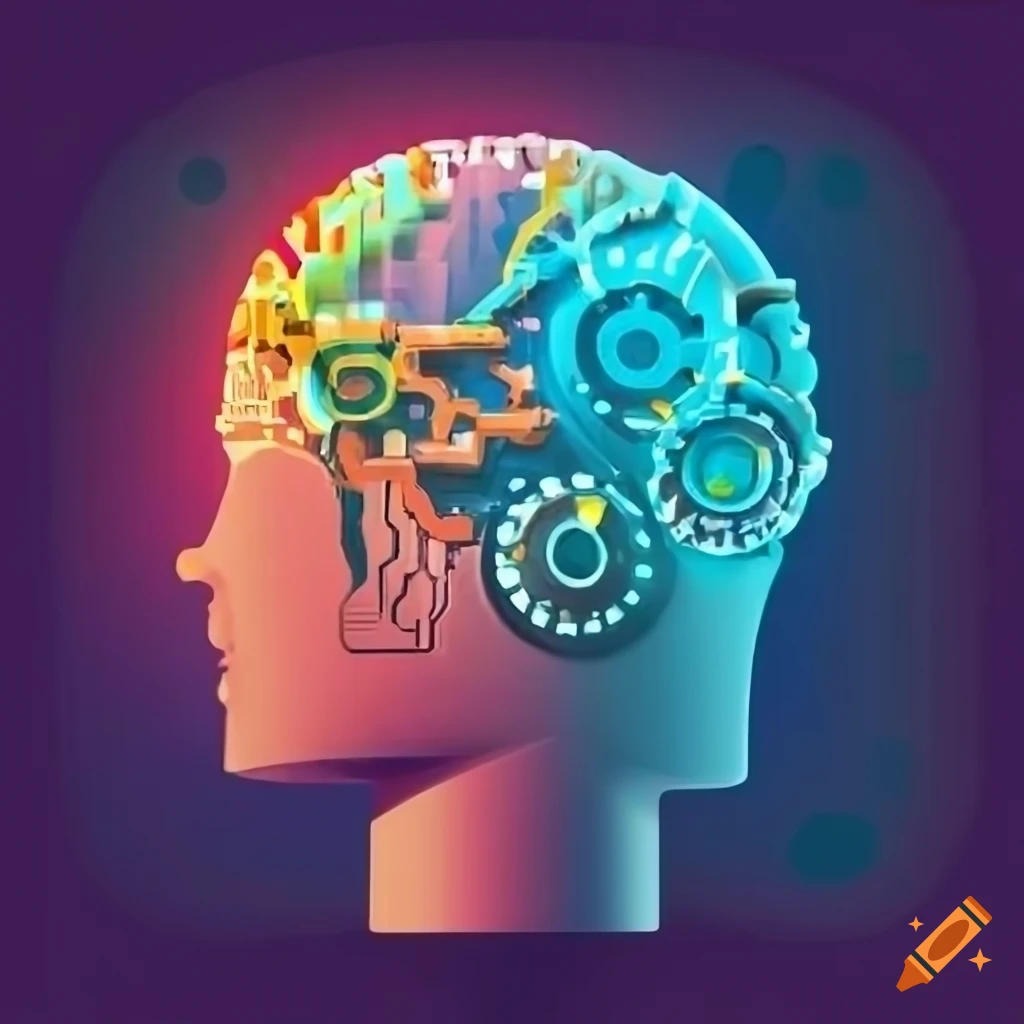 Icon of ai brain and engineer tools