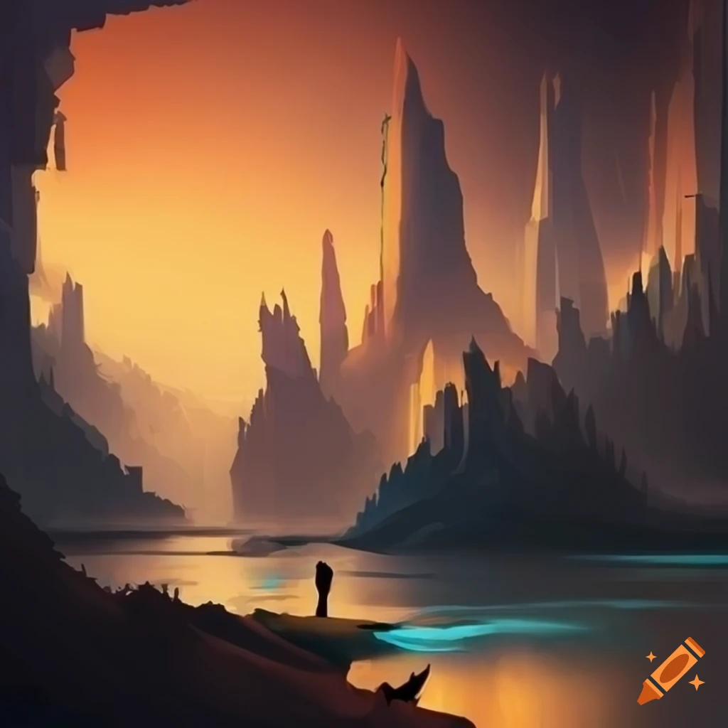 Concept art landscape on Craiyon