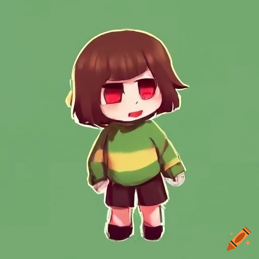 Chara from undertale, full body chibi