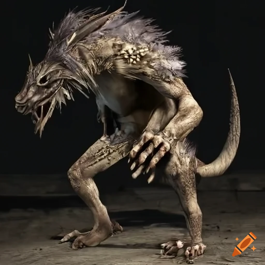 Very ferocious highly detailed tribal creature from unreal tournament 3