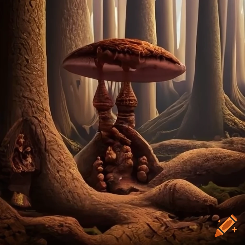 A mystical chocolate forest in a fantasy world