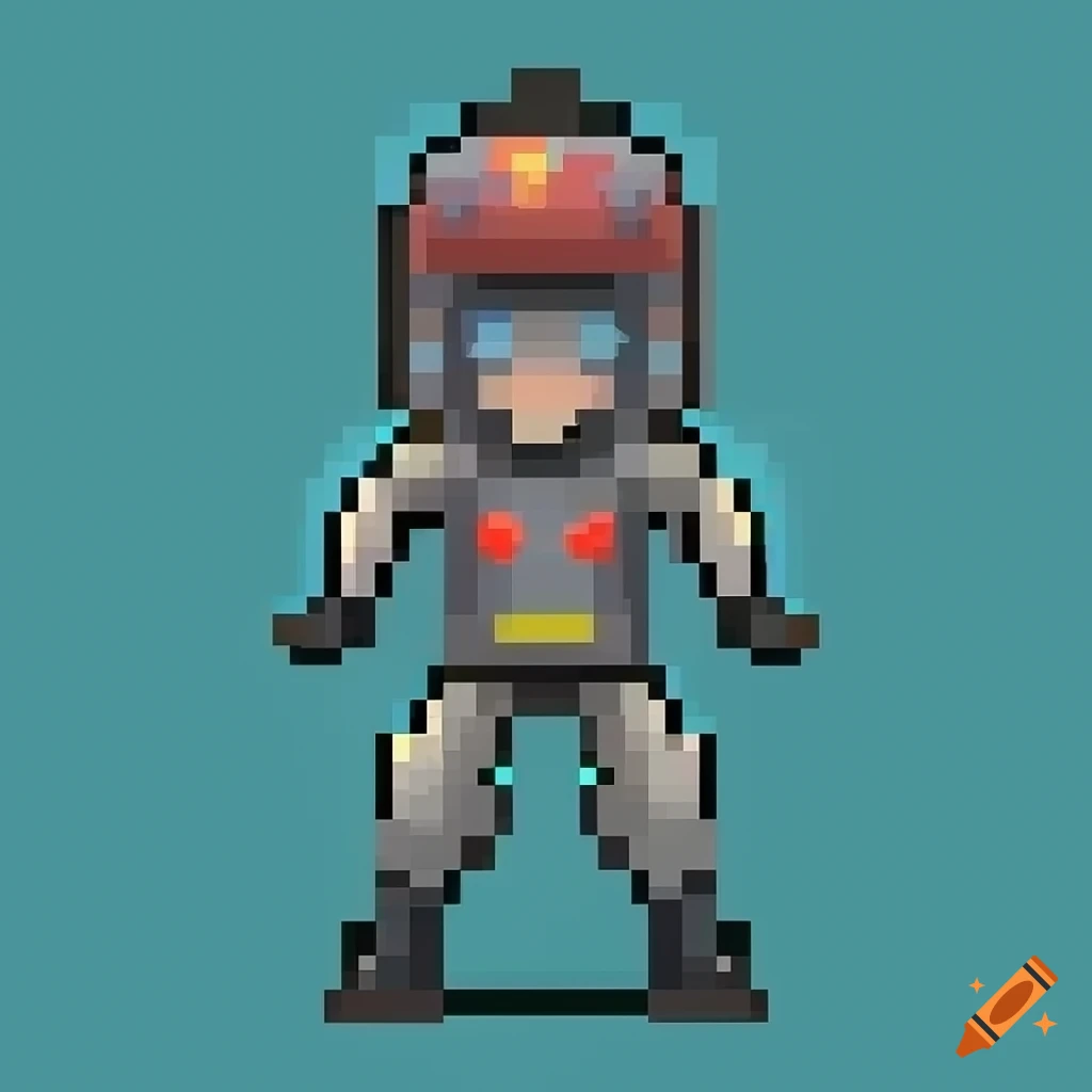Pixel art man with jetpack on Craiyon