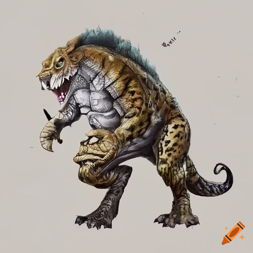 Humanoid great jagras on Craiyon