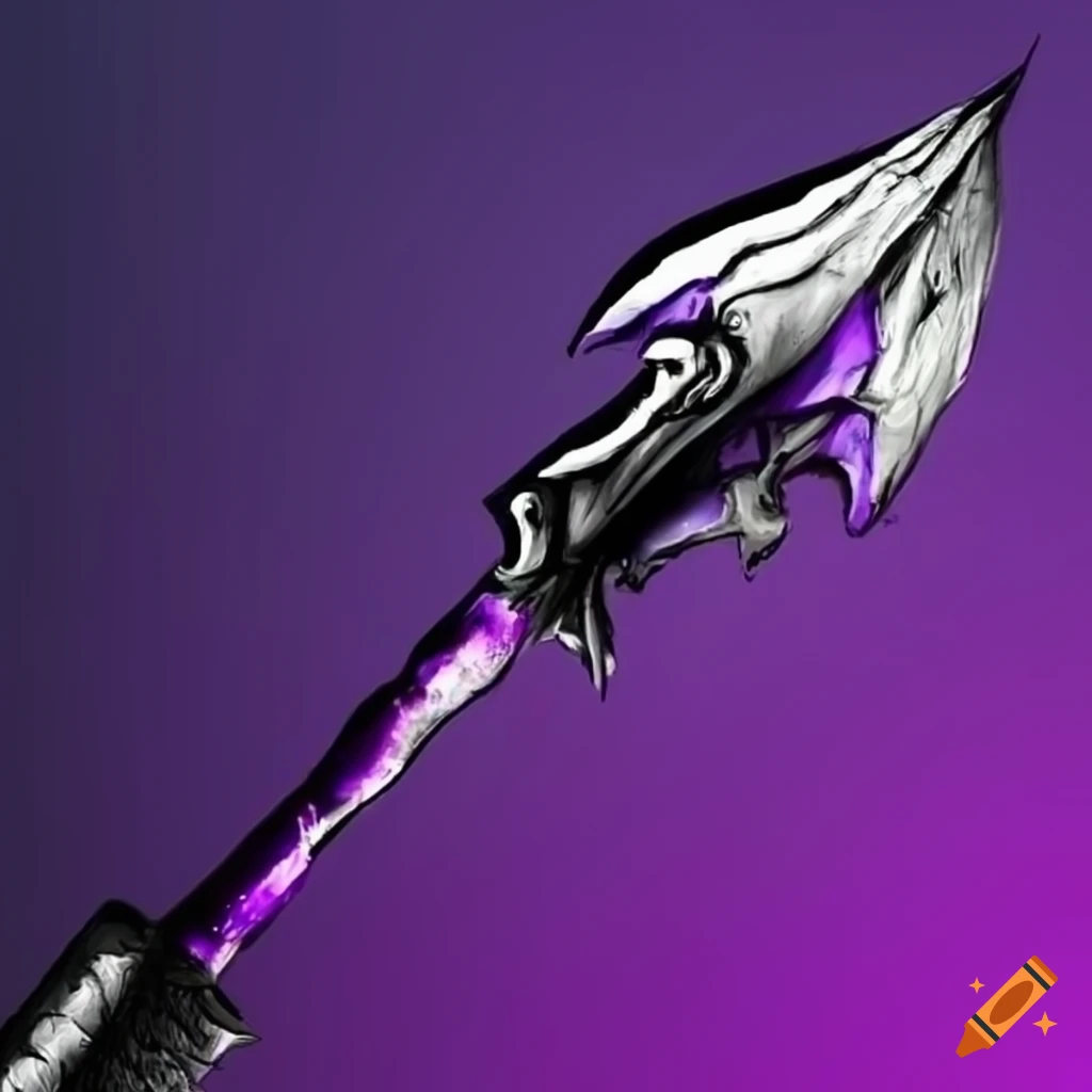 Creepy purple spear on Craiyon