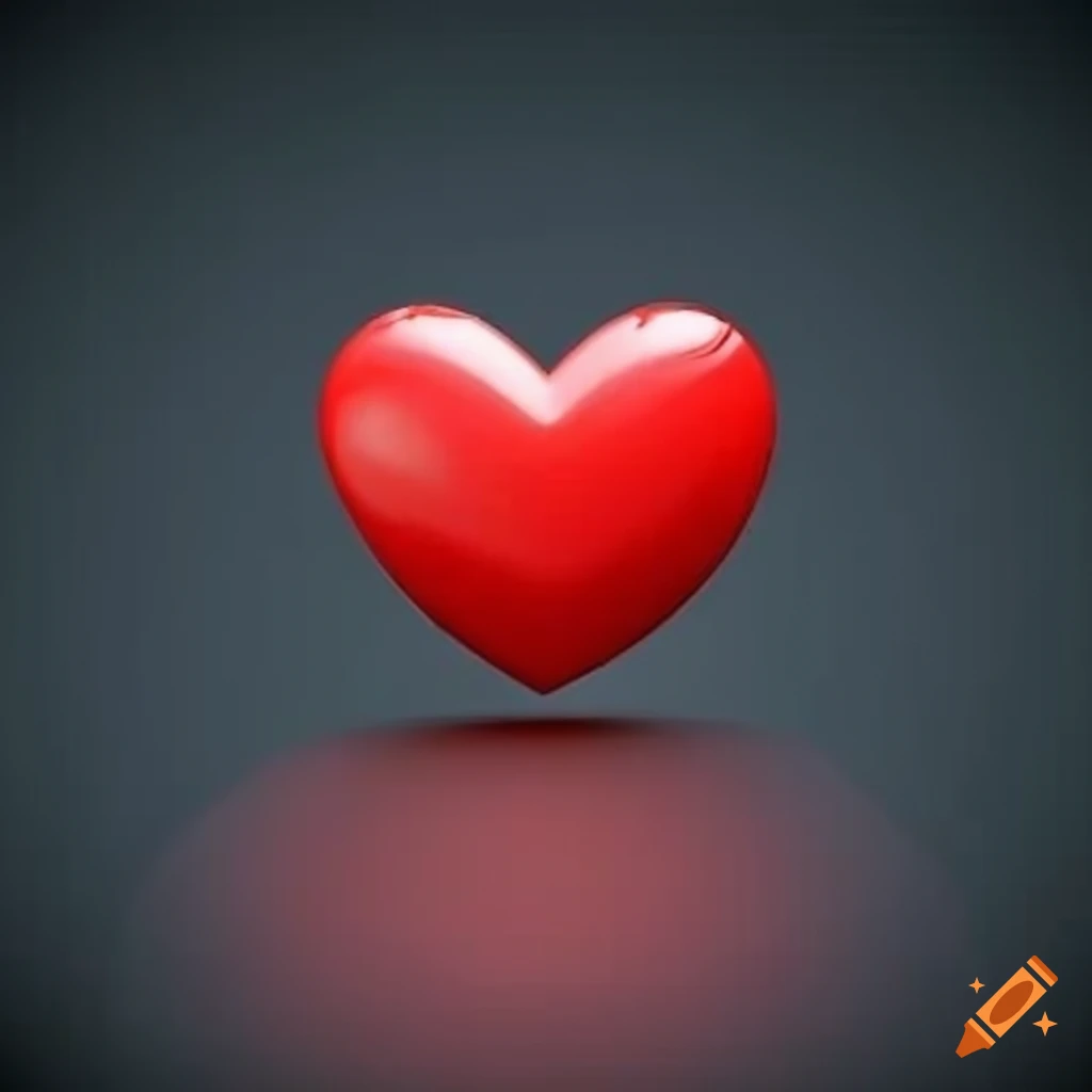 Game 3d heart icon red on Craiyon