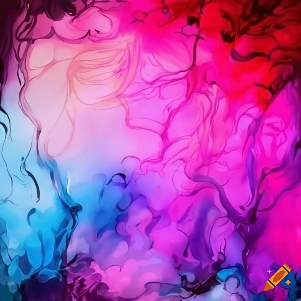 Colorful water color japanese style background on Craiyon