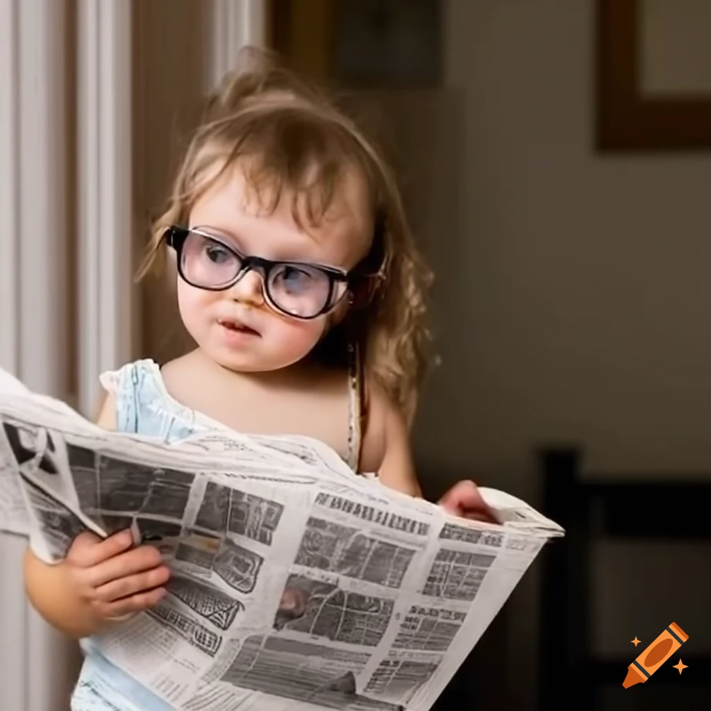 Baby Reading Newspaper