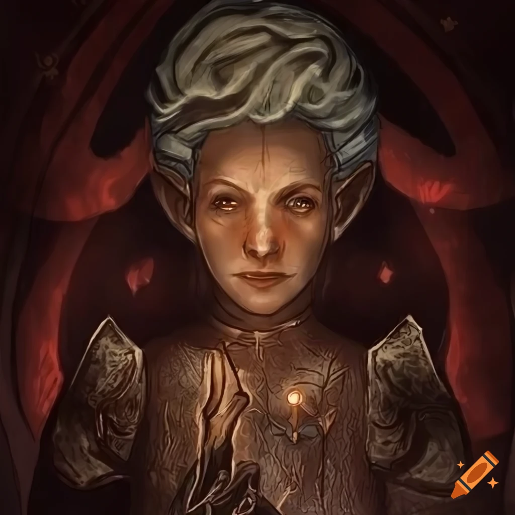 A dragon age inquisition tarot card of a grandma on Craiyon