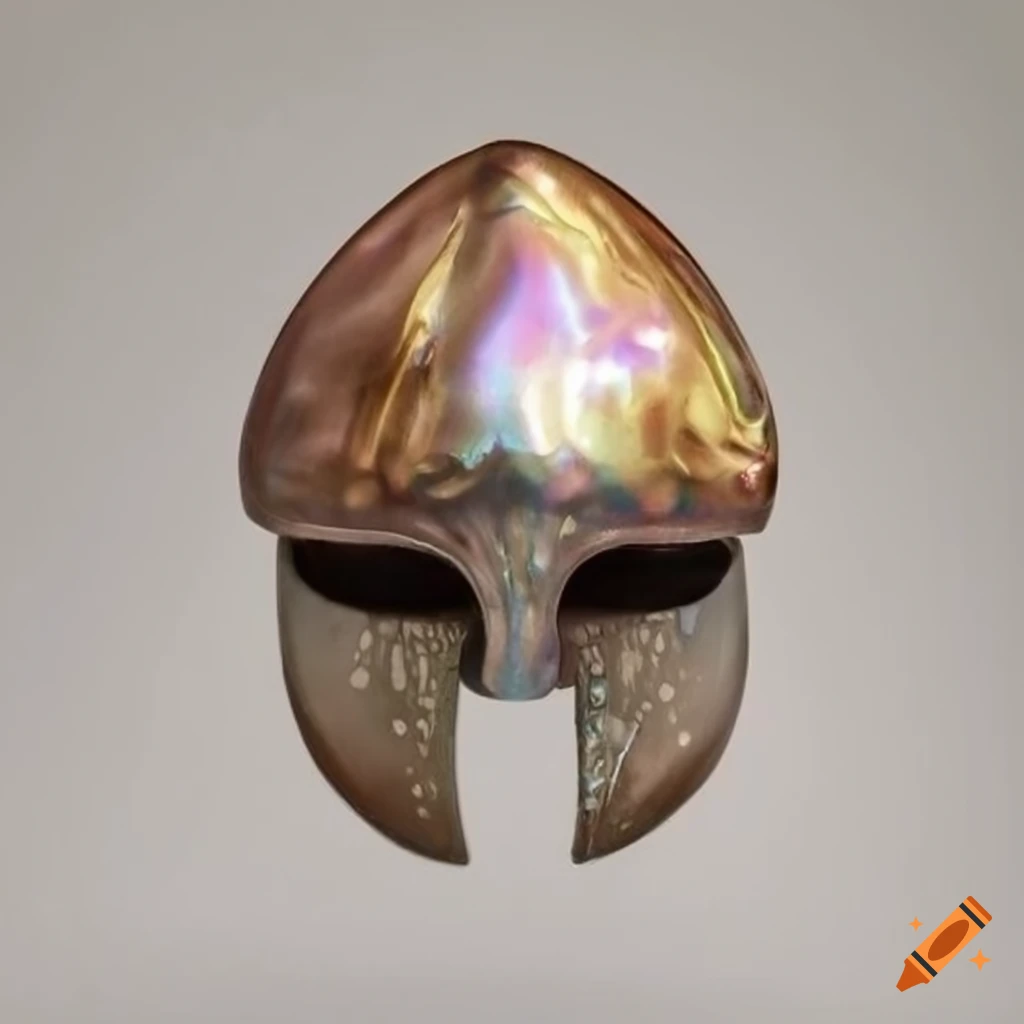 D&D helmet made from large shell smooth polished iridescent sheen ...