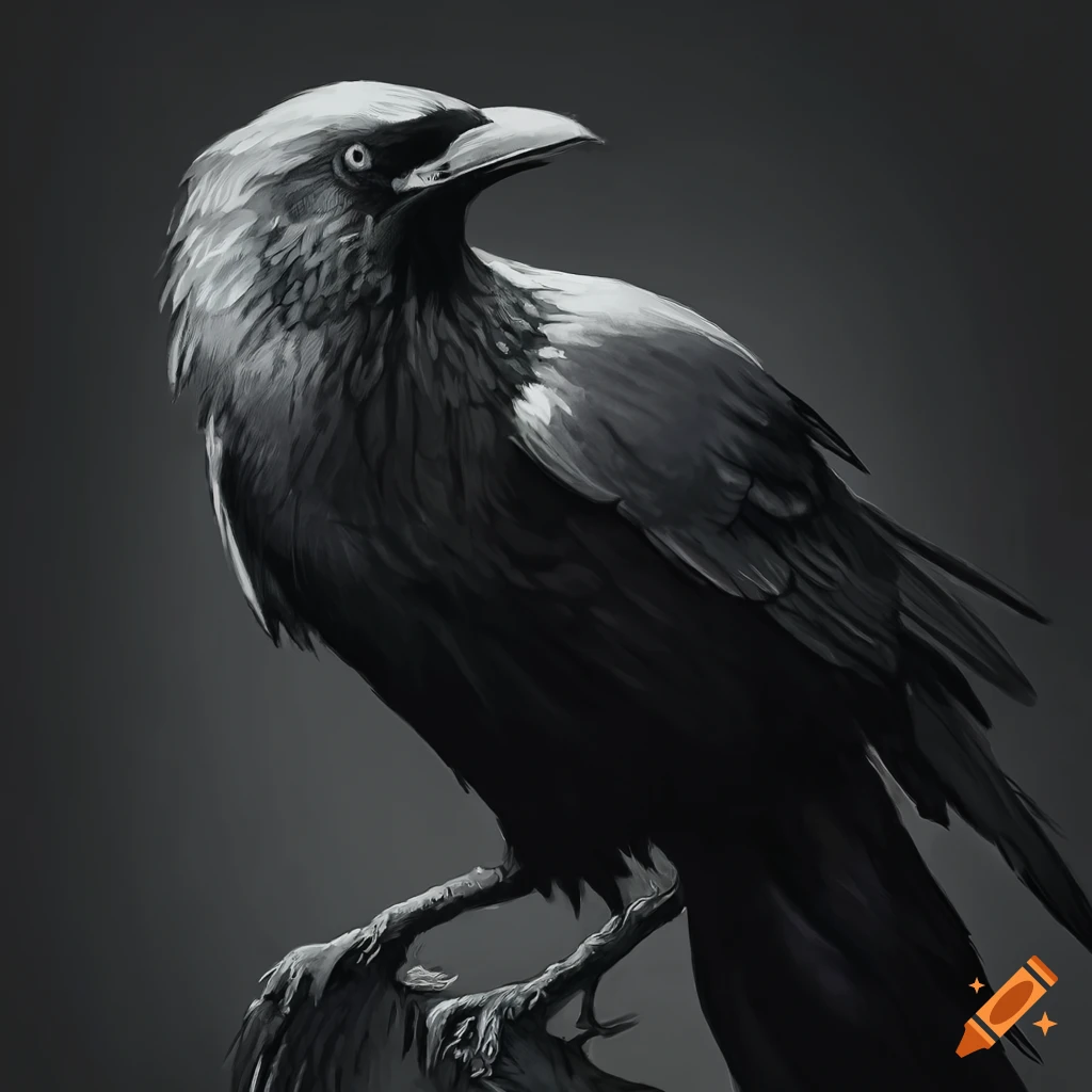 A crow, highly detailed on Craiyon