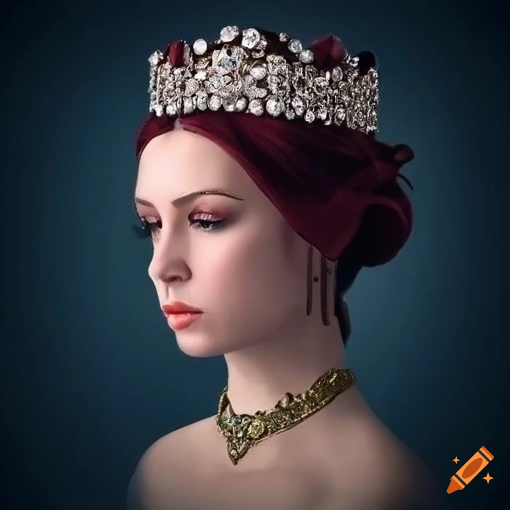 A small and heavily detailed unique, creative downturned noveau tiara ...