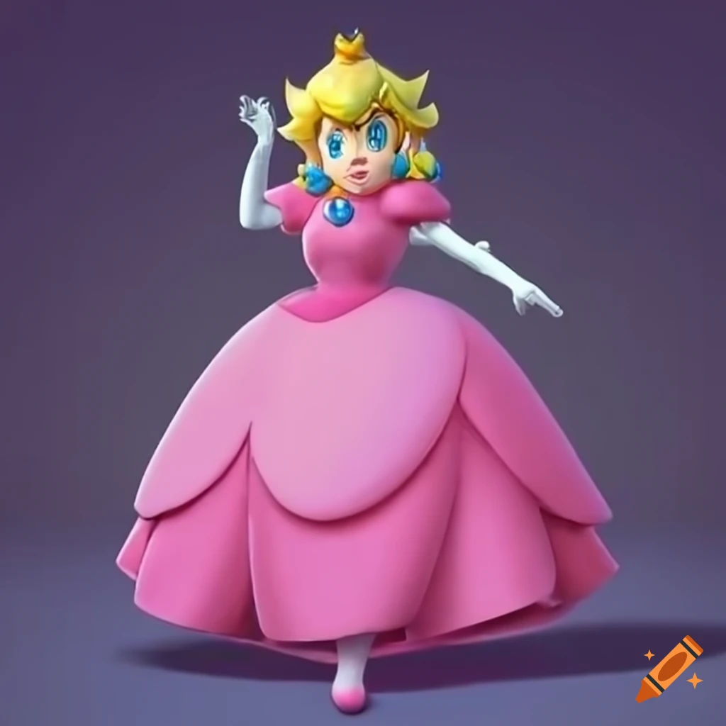 Princess Peach and Link pose together, wearing Peach´s pink ballgowns ...