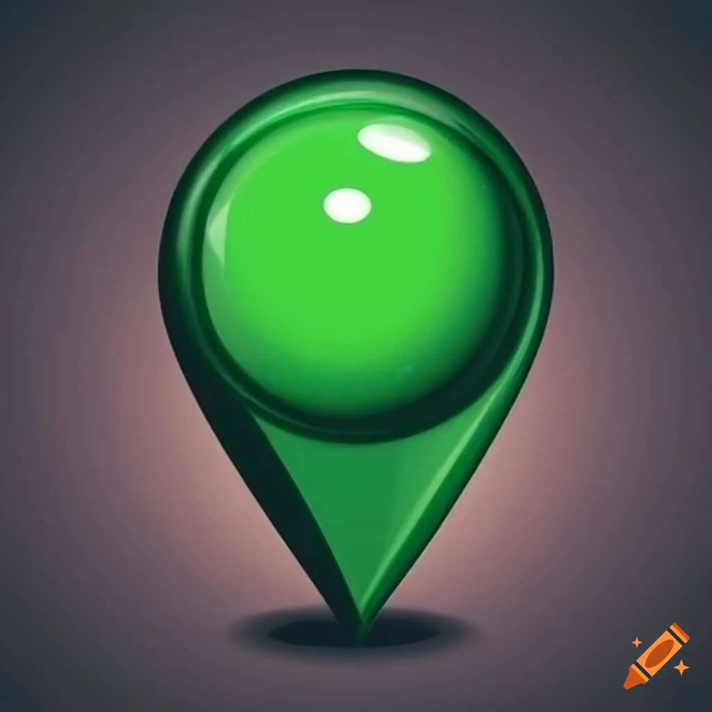 Creepy green pin icon