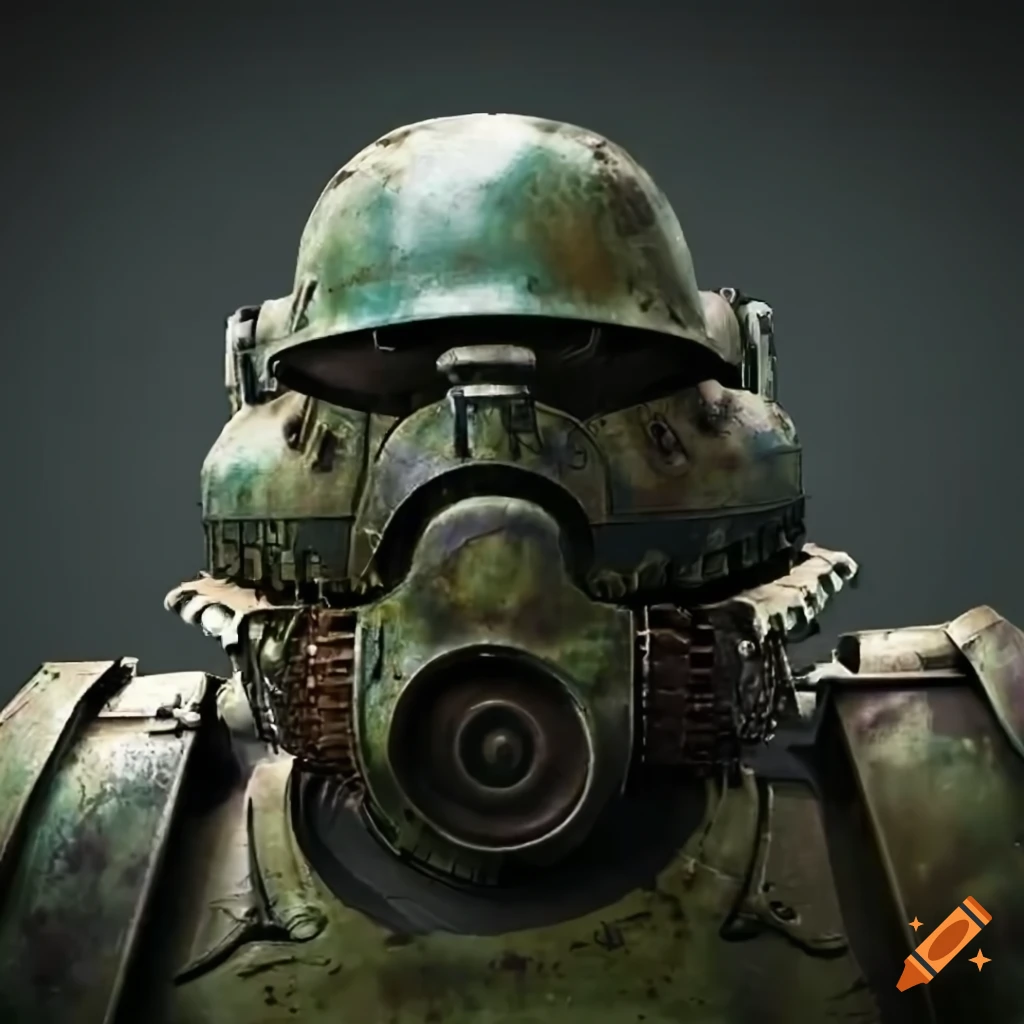Power armor design resembling German WWII infantry, Fallout 2 inspired ...