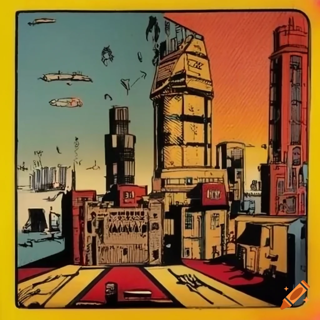 1950s comic book nuclear town on Craiyon