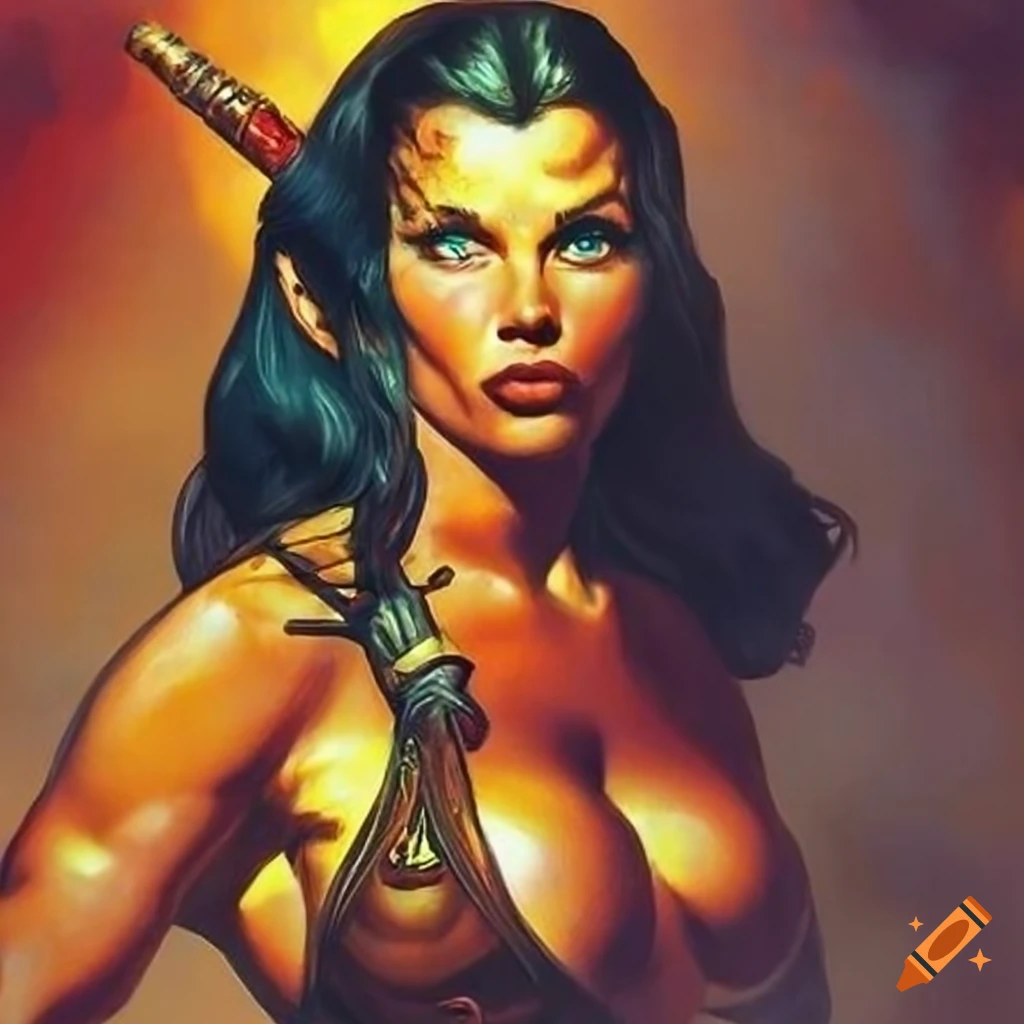 Barbarian woman by boris vallejo