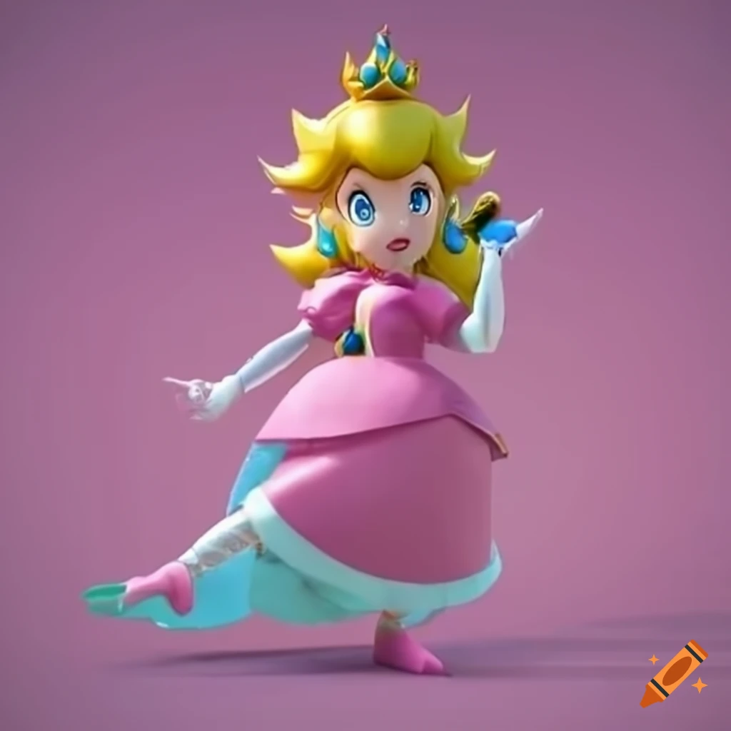 Princess Peach and Link pose together, wearing Peach´s pink ballgowns ...