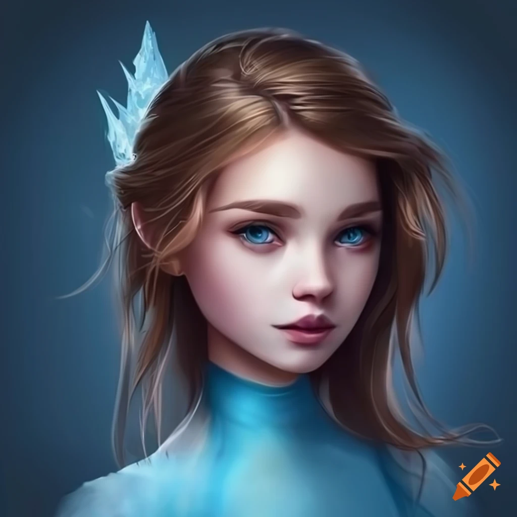 An ice princess , amazing visuals , photorealistic , blue dress , sharp ...