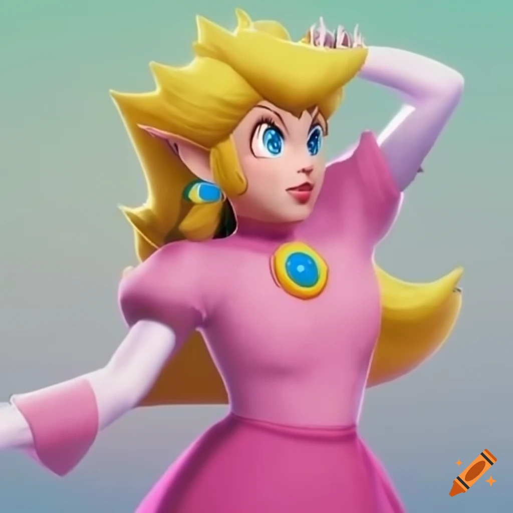 Princess Peach and Link pose together, wearing Peach´s pink ballgowns ...