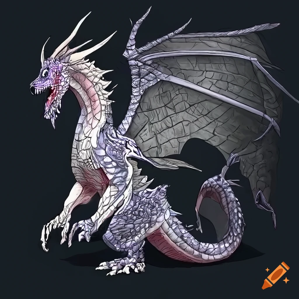 Dragon full length body, concept designs with side view, detailed ...