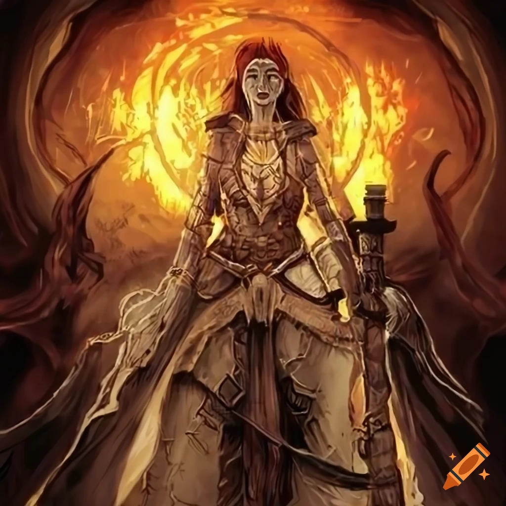 A dragon age inquisition tarot card on Craiyon