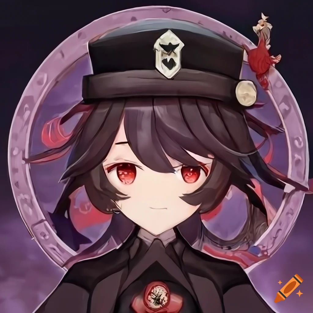 Character artwork of hu tao from genshin impact game