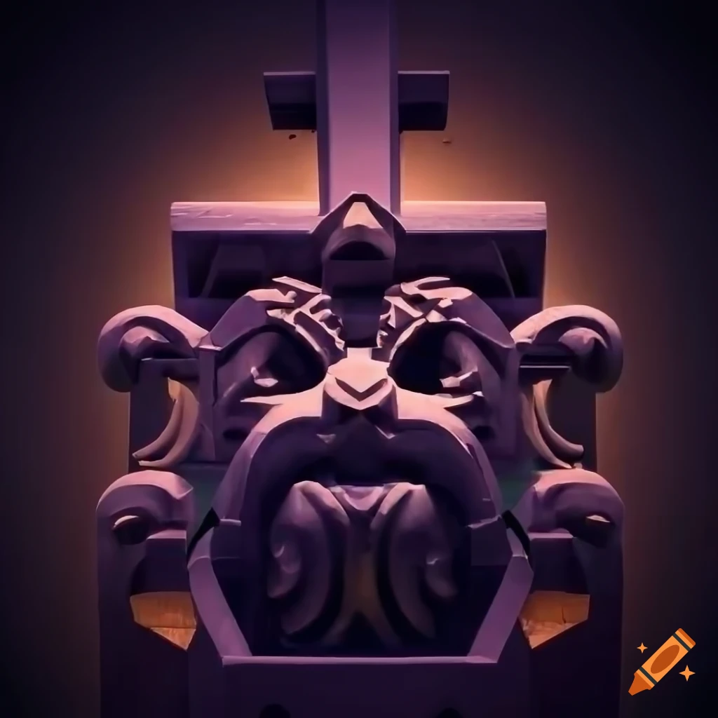 ‘Architectural Stave carving’-Style, hd Zelda game, 🟧🟪 sculpture ...
