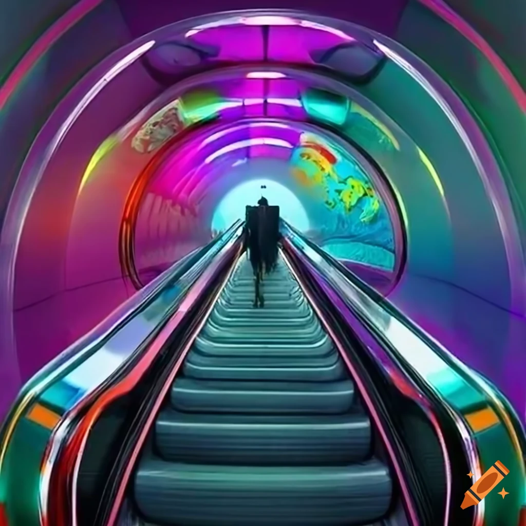 Once the choice is complete, a steep escalator fills the screen, kieran ...