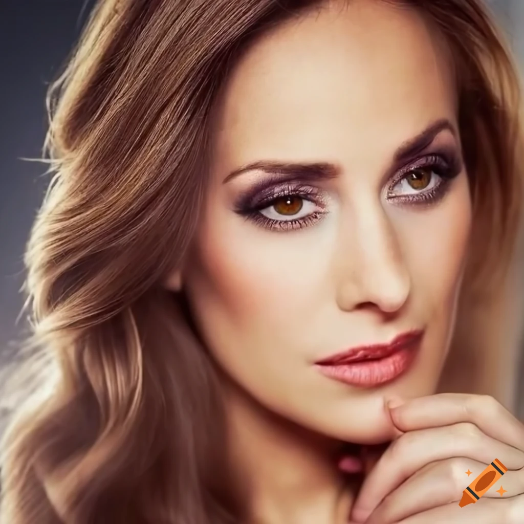 Ana kasparian, closeup face, glamour portrait on Craiyon