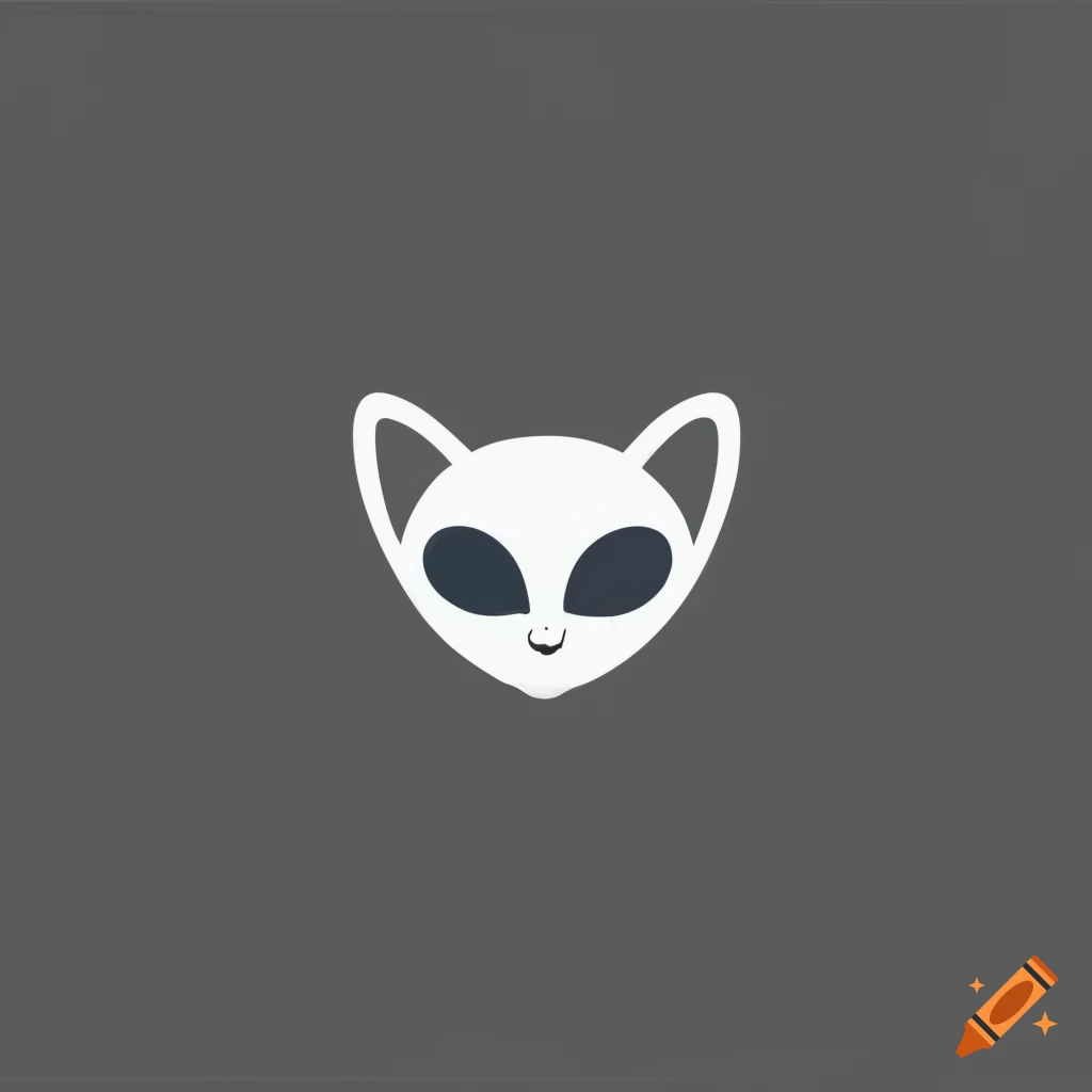 White alien cat logo vector