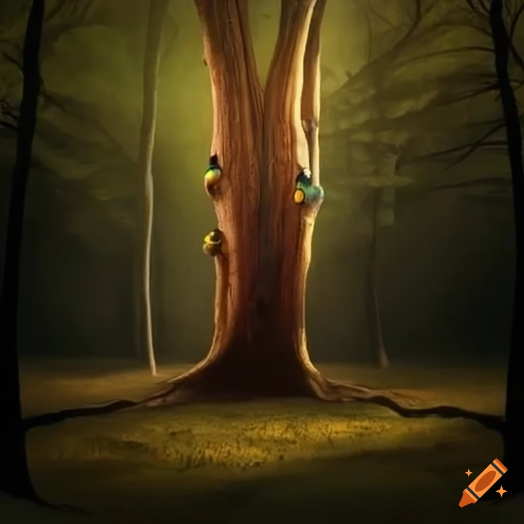 A weird and unsettling tree on Craiyon