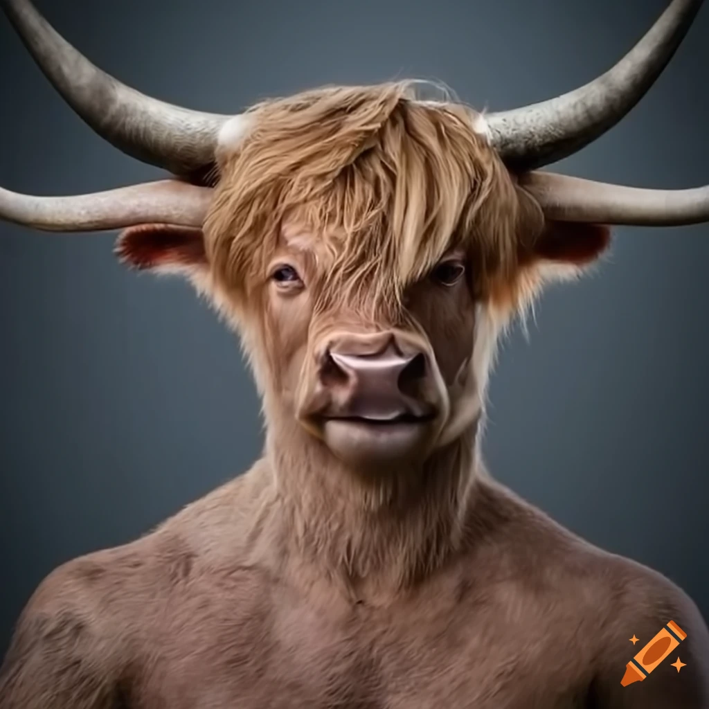 A good looking highland cattle inspired minotaur on Craiyon