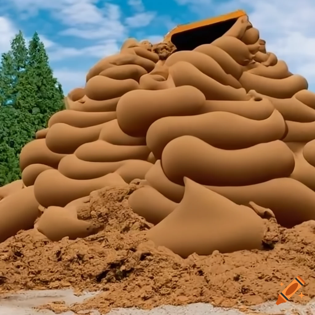 A big pile of poop on a dump truck on Craiyon