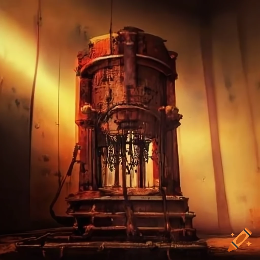 A thousand year machine worn down by time on Craiyon