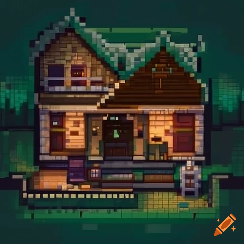 2d pixel art house on Craiyon